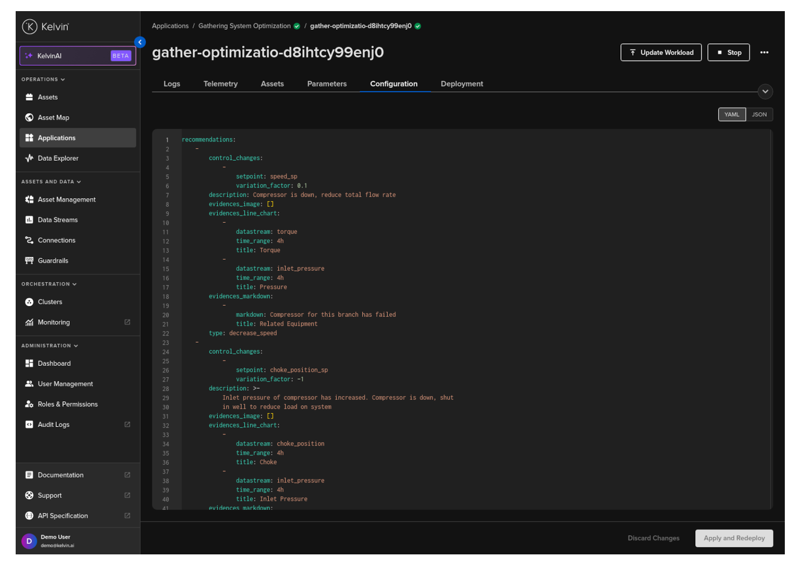 Update Workload Configuration - Kelvin Documentation