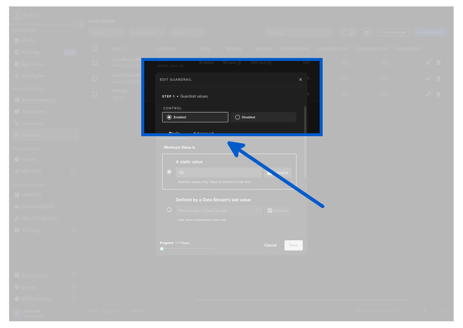 Update a Guardrail - Kelvin Documentation