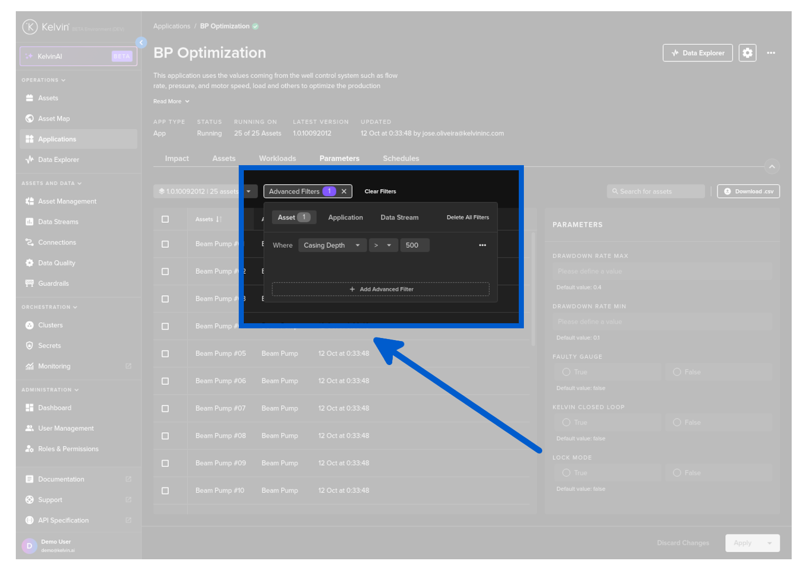 Set Asset Configurations - Kelvin Documentation