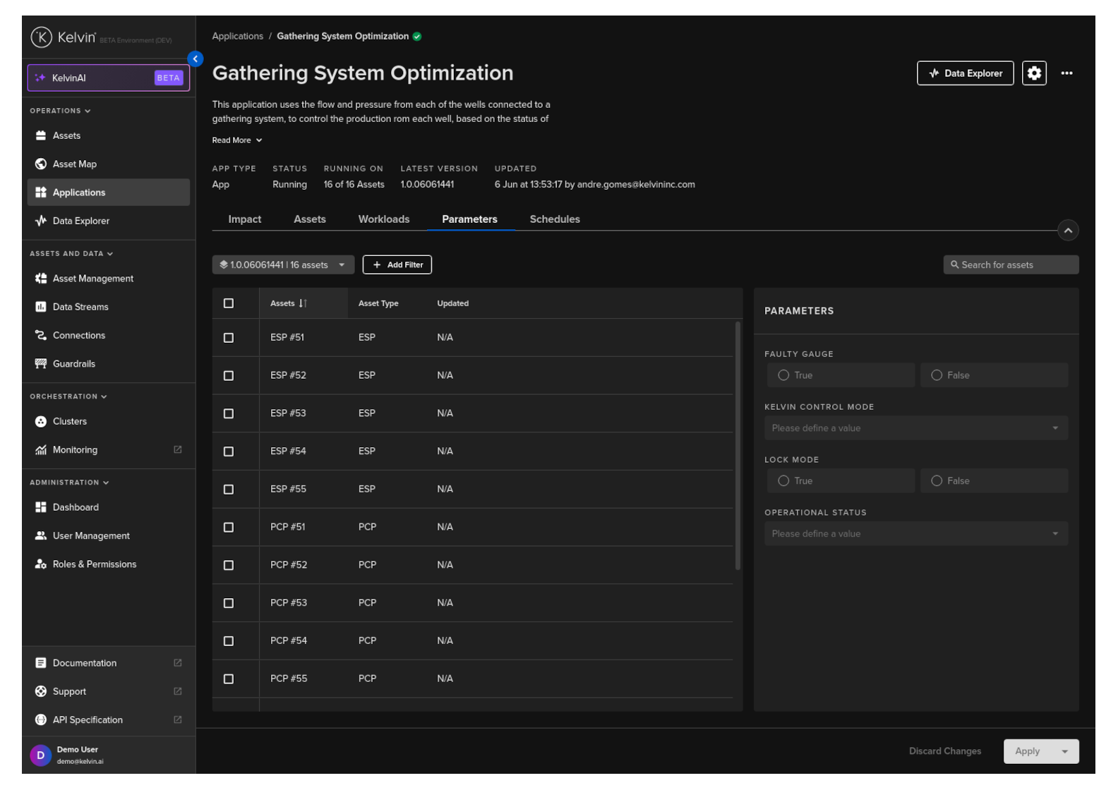 Set Asset Configurations - Kelvin Documentation