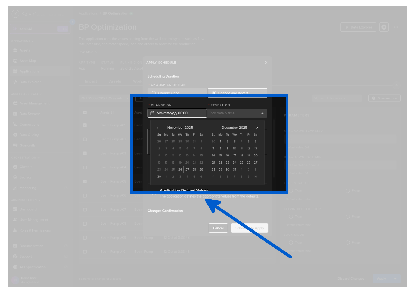 Create Scheduled Parameter - Kelvin Documentation