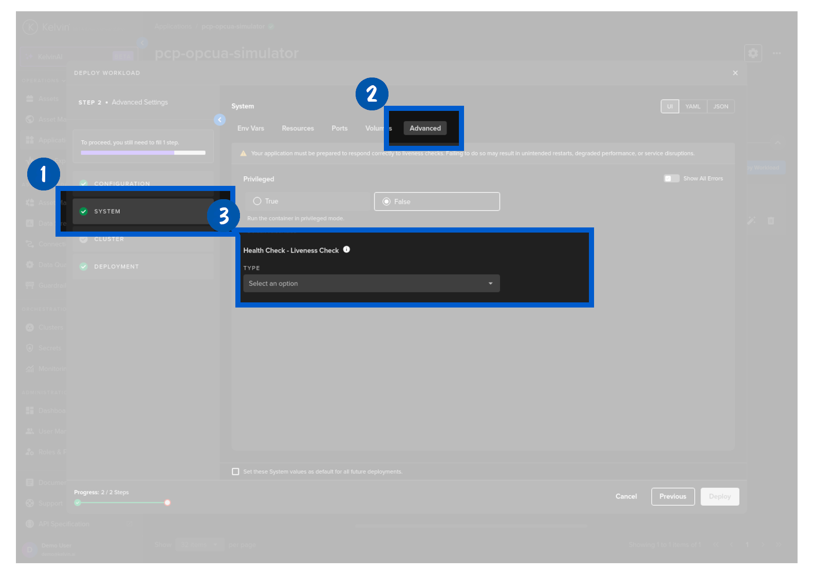 Deploy Workload - Kelvin Documentation