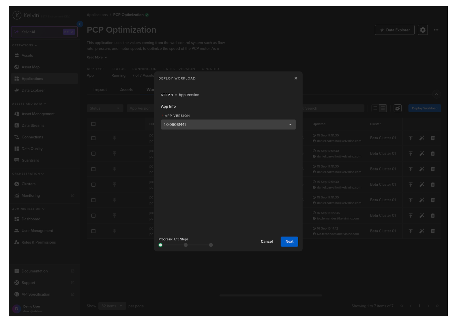 Deploy Workload Kelvin Documentation