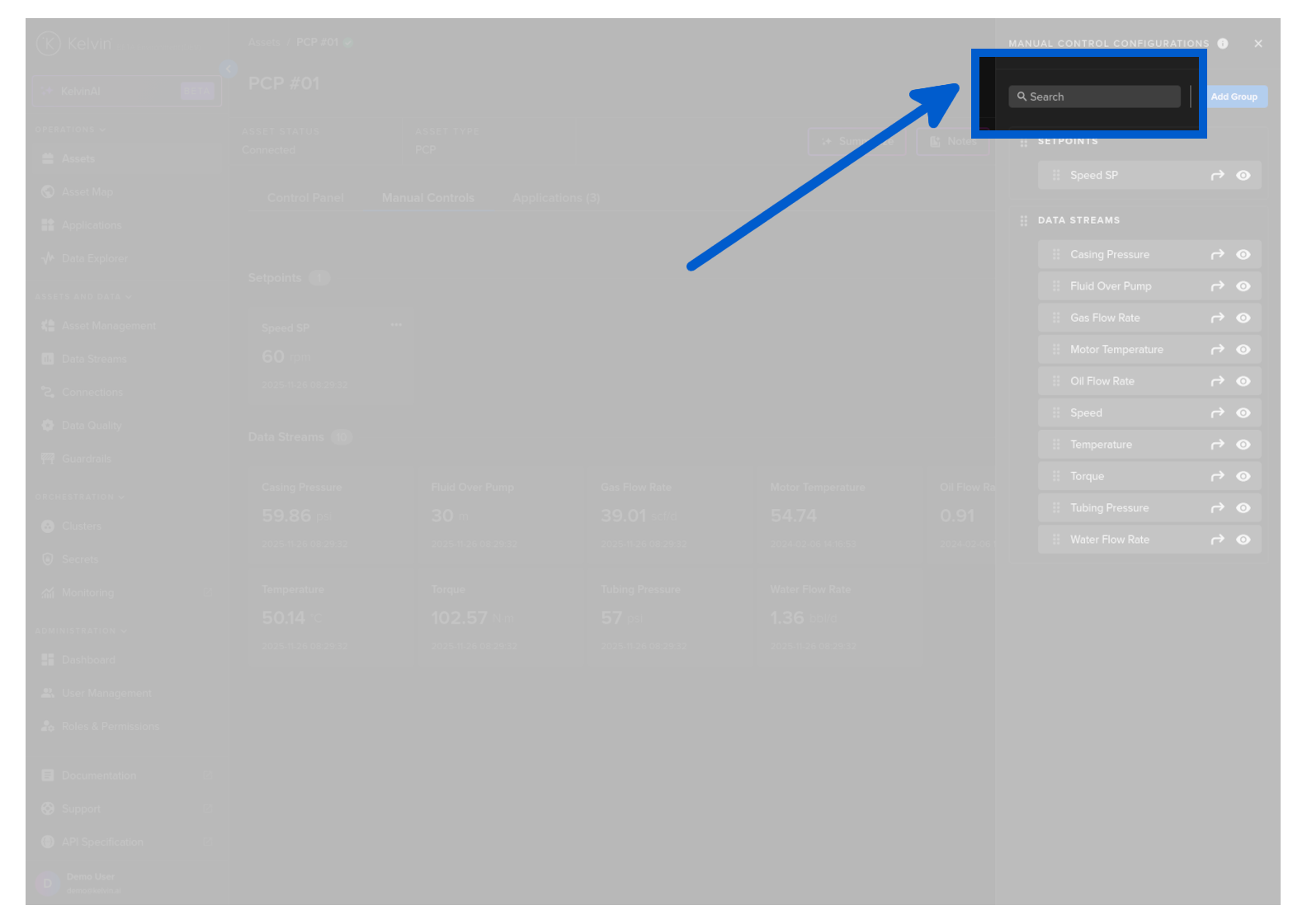Manual Controls Tab - Kelvin Documentation