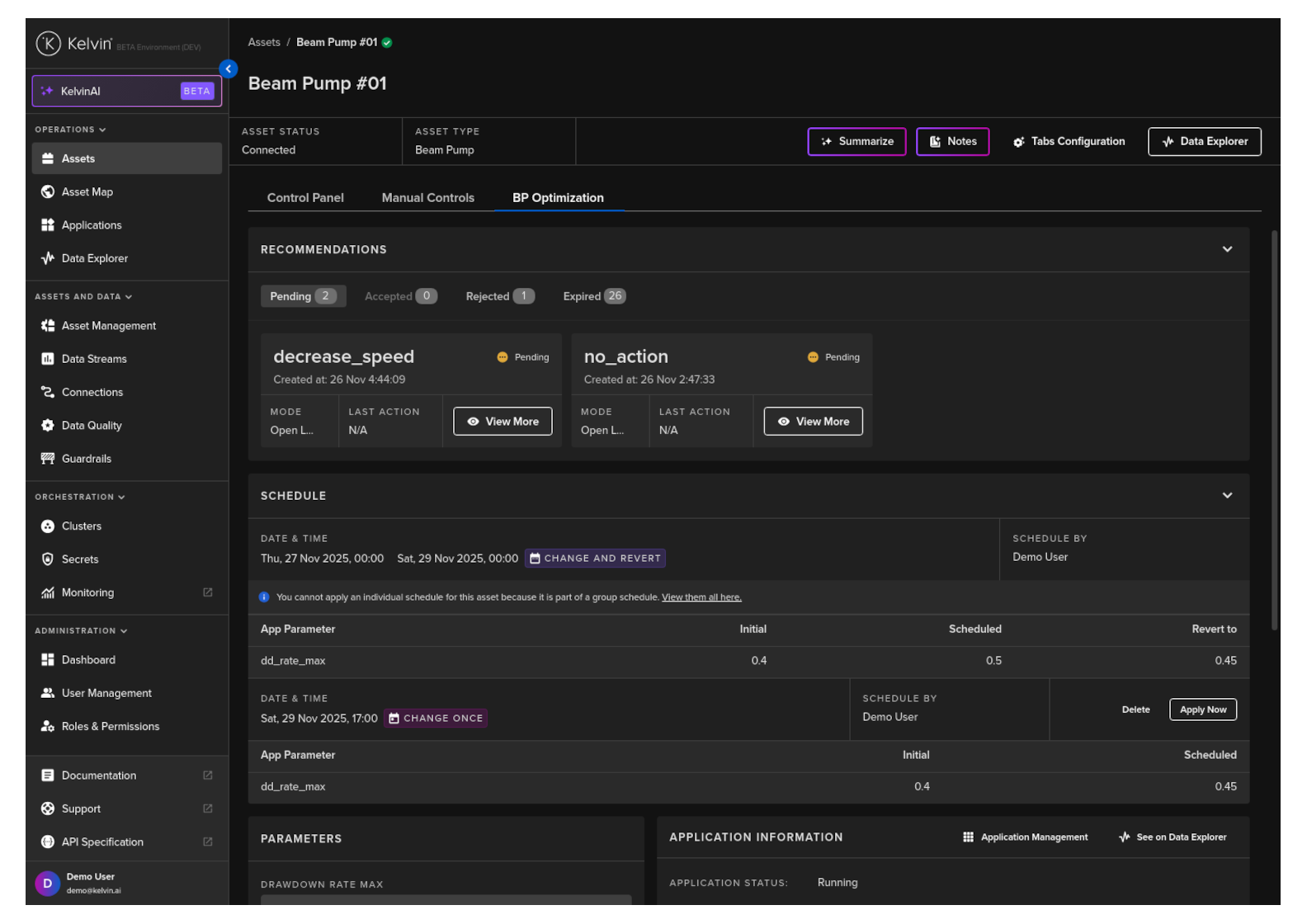 Applications Tab - Kelvin Documentation
