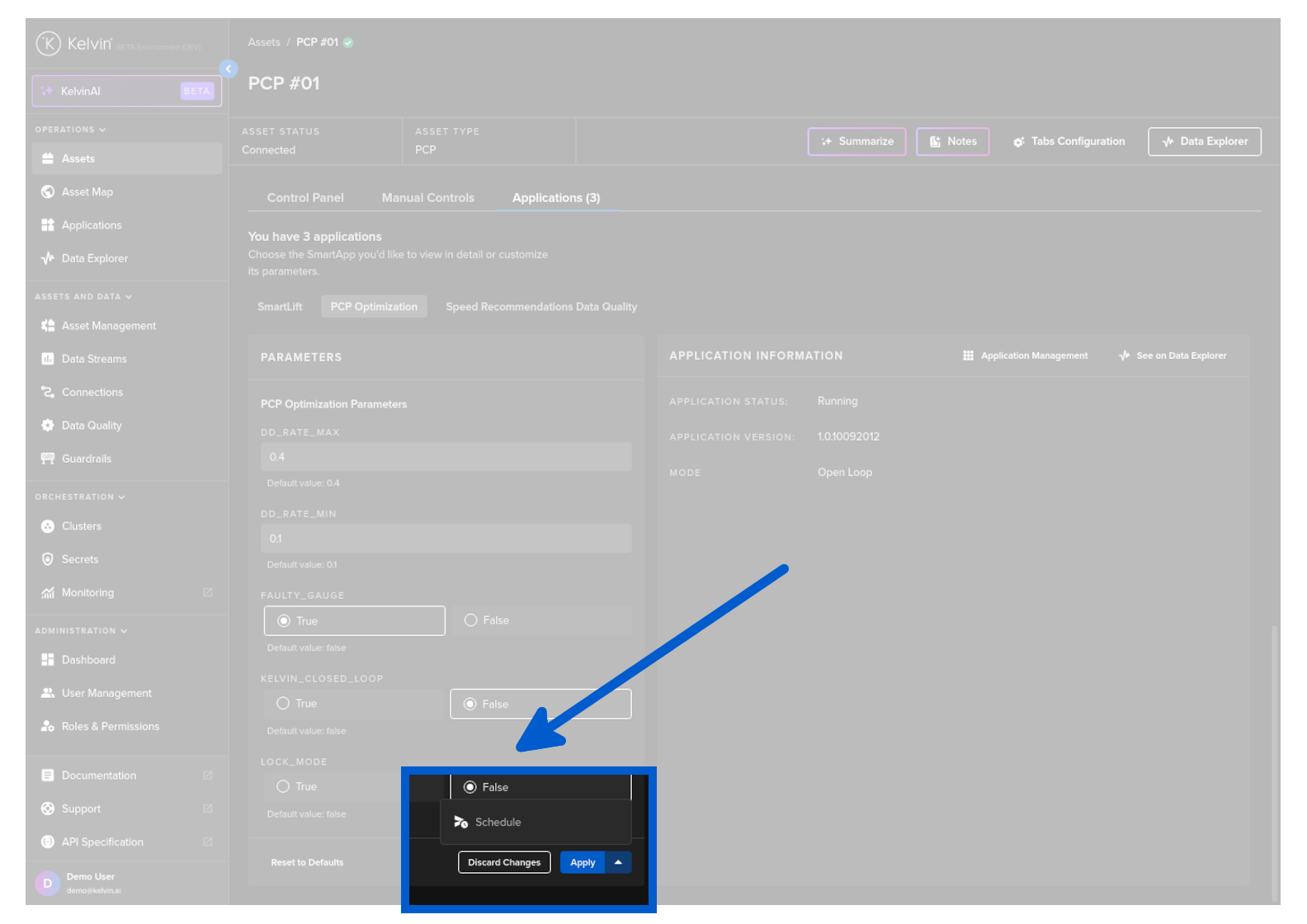 Create Scheduled Parameter - Kelvin Documentation