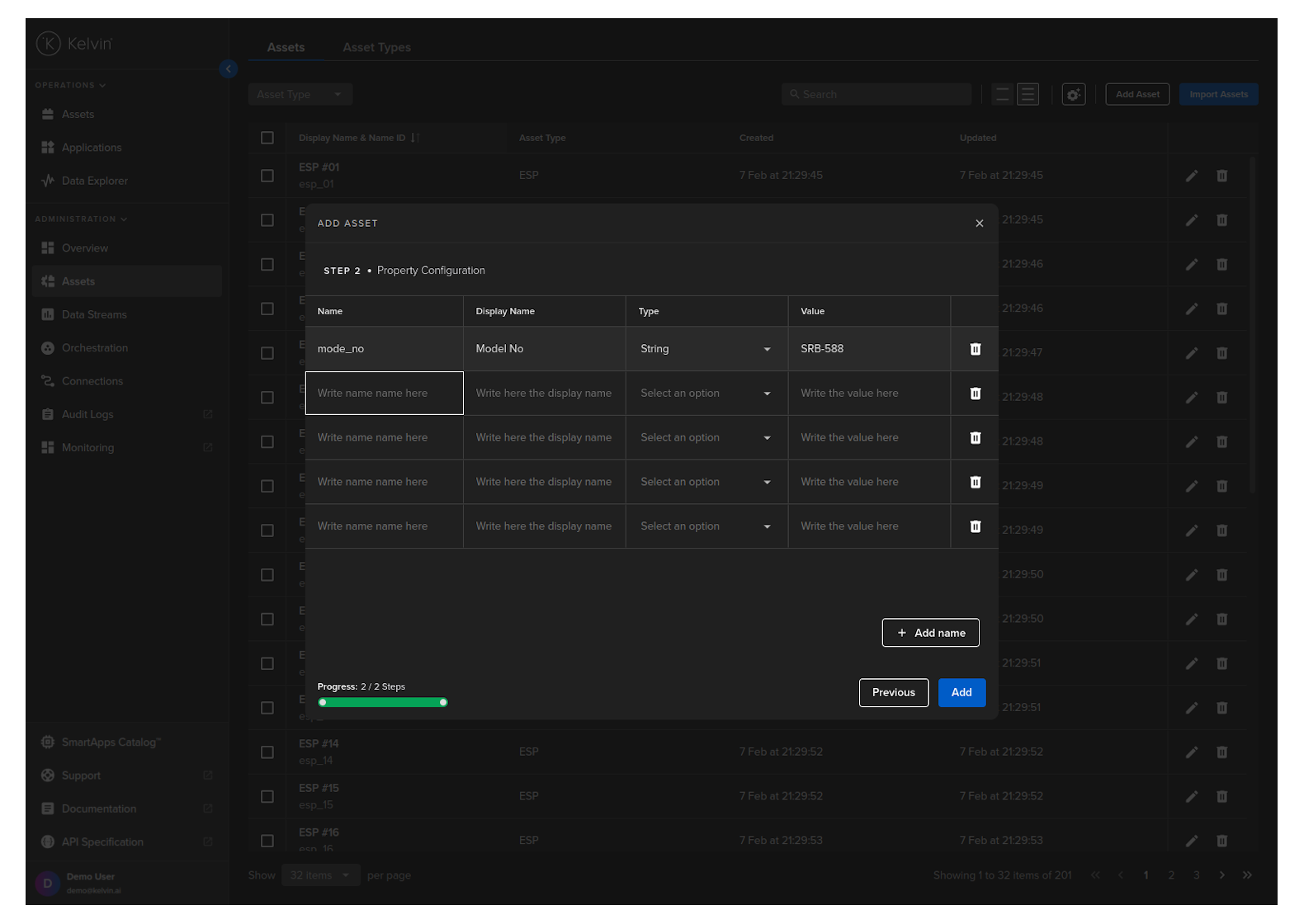 Create an Asset - Kelvin Documentation