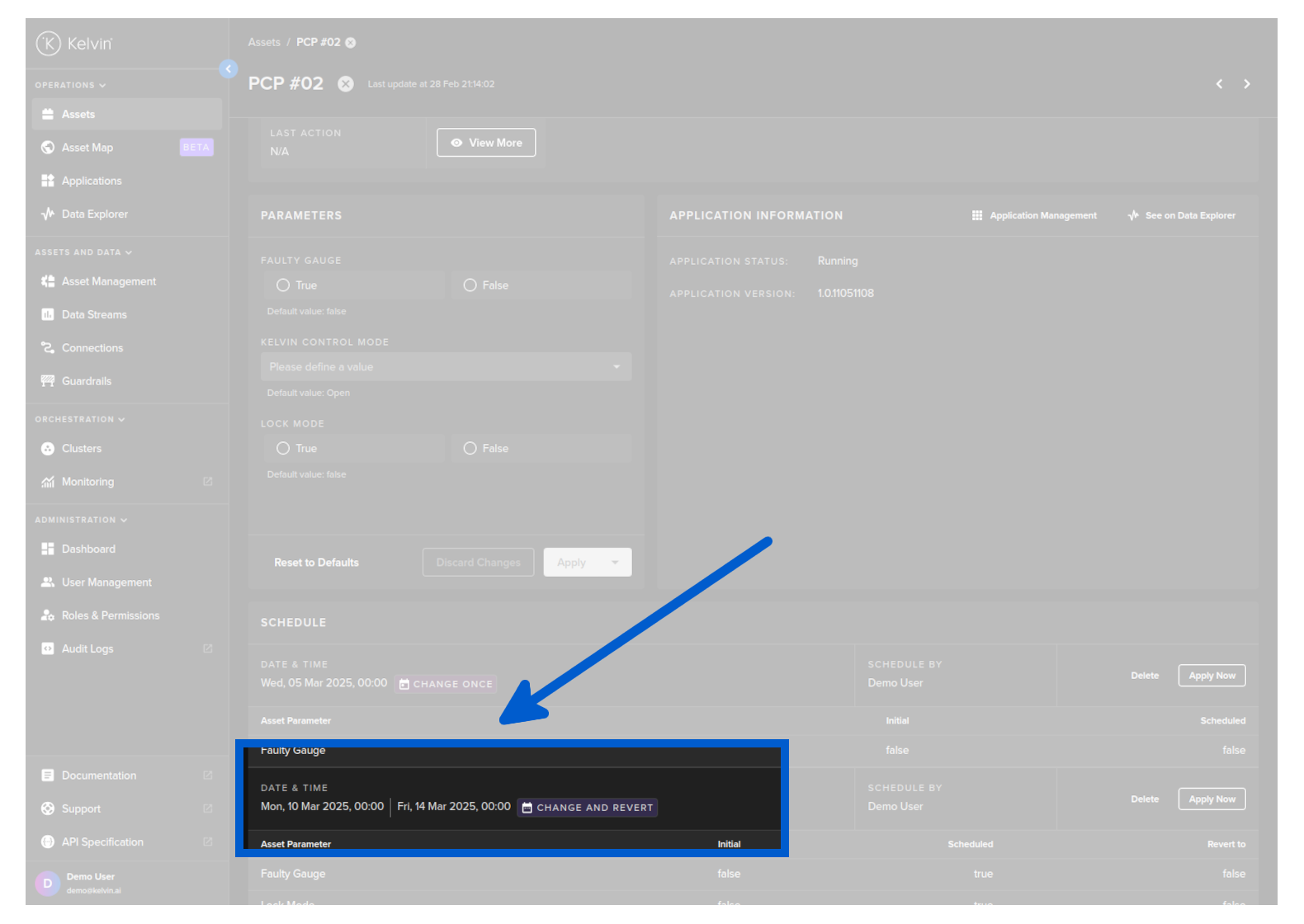Create Scheduled Parameter - Kelvin Documentation