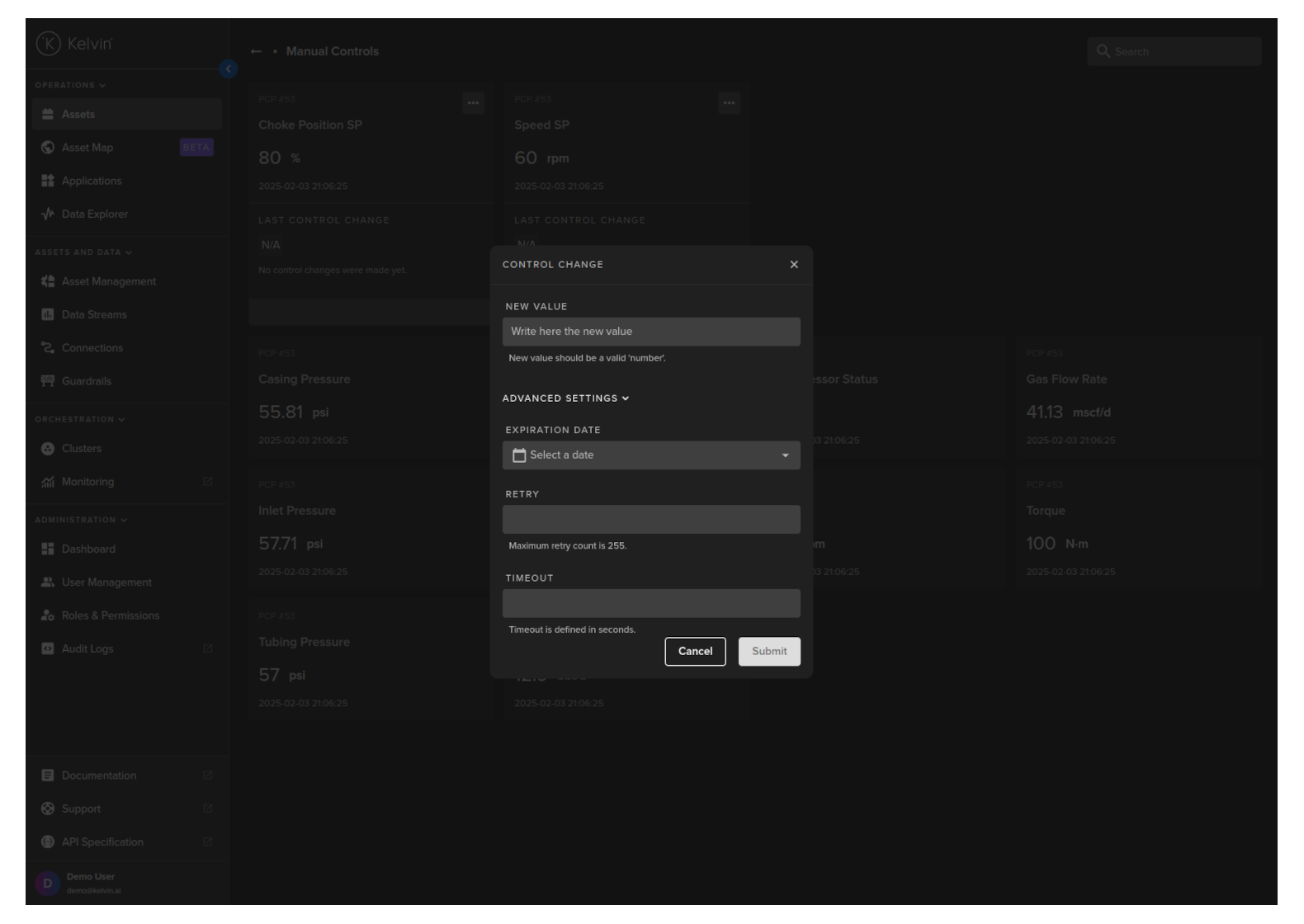 Manual Controls - Kelvin Documentation