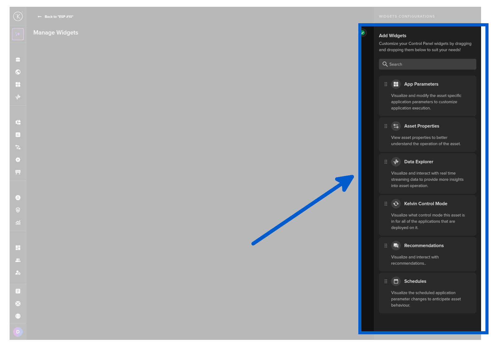 Control Panel Tab - Kelvin Documentation