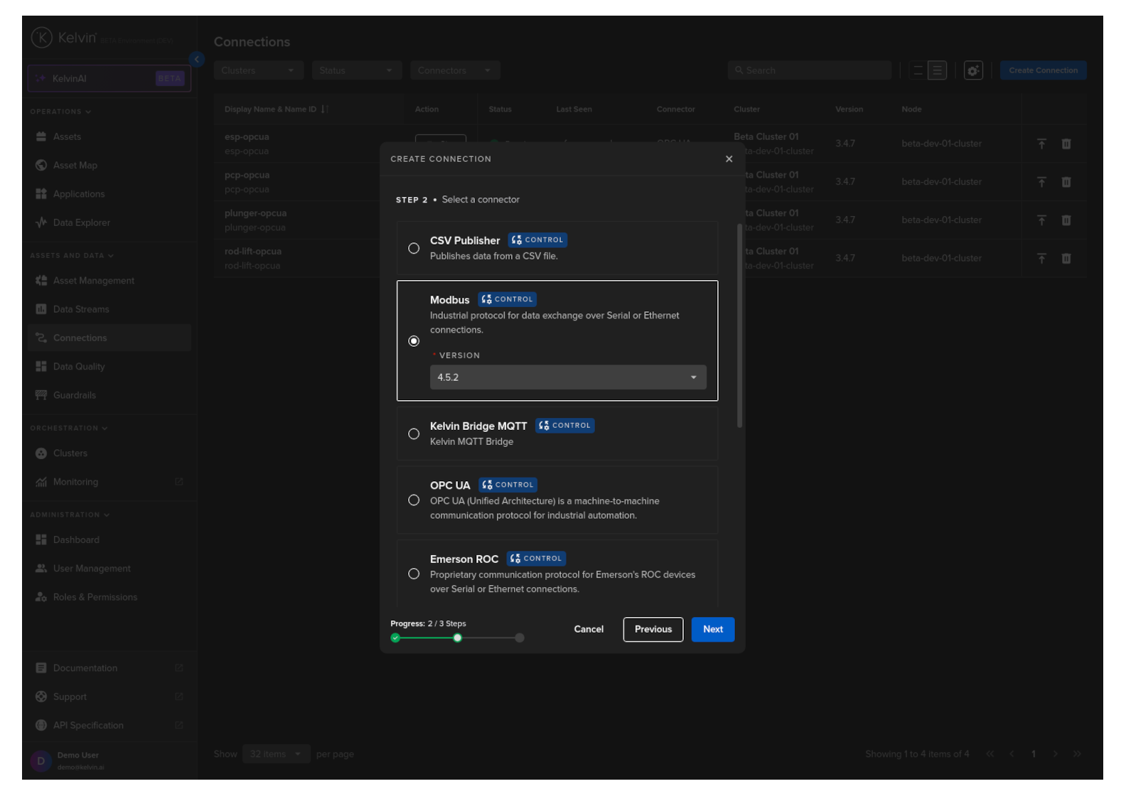 Connect to Modbus - Kelvin Documentation