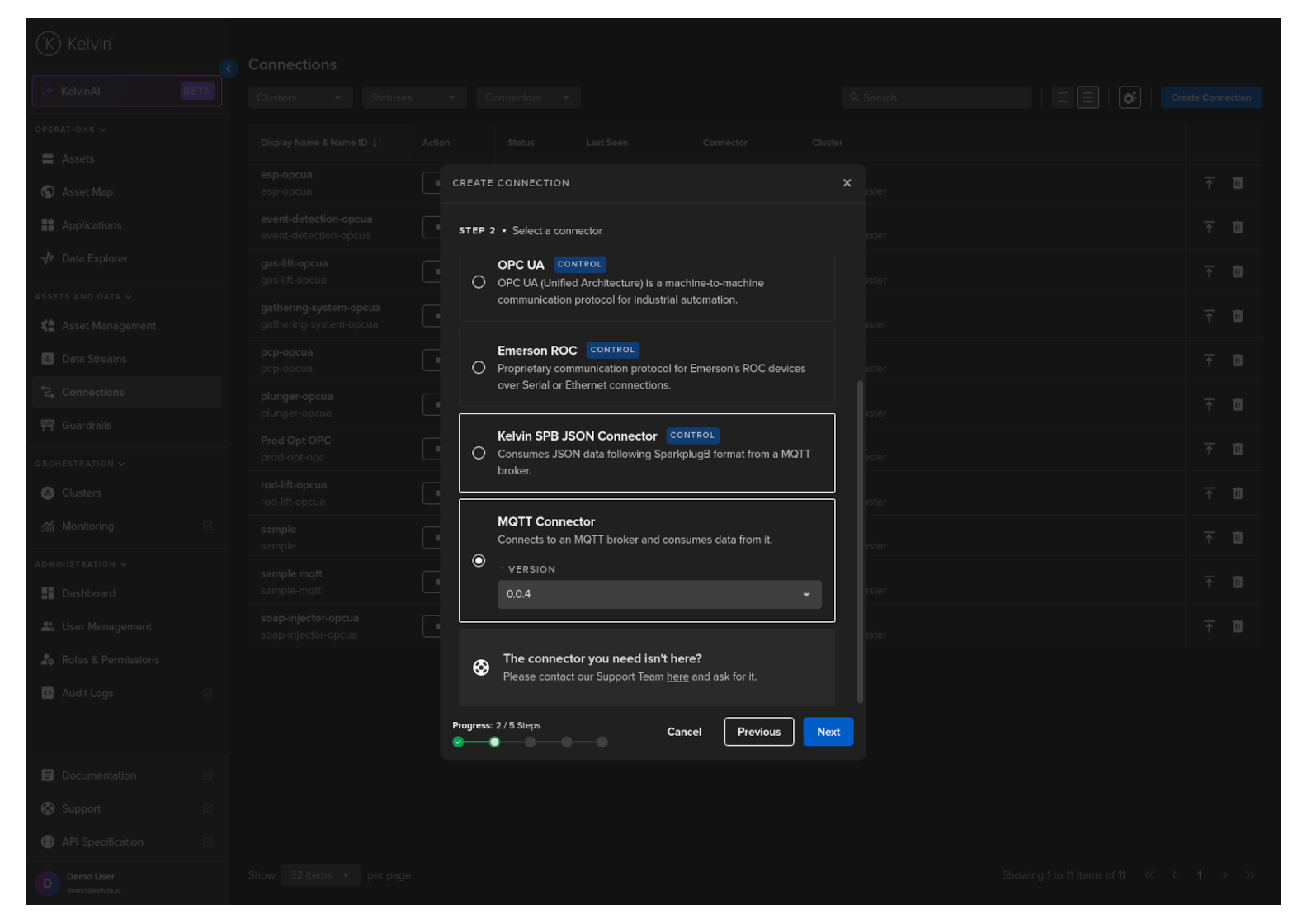 Add MQTT Connection - How To - Kelvin Documentation