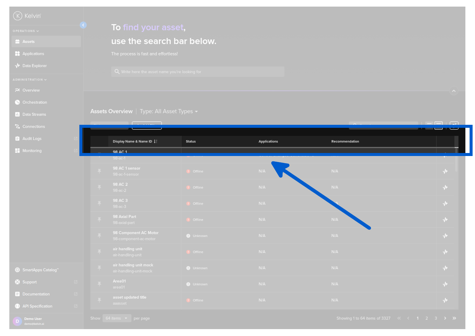 Managing Assets - Kelvin Documentation