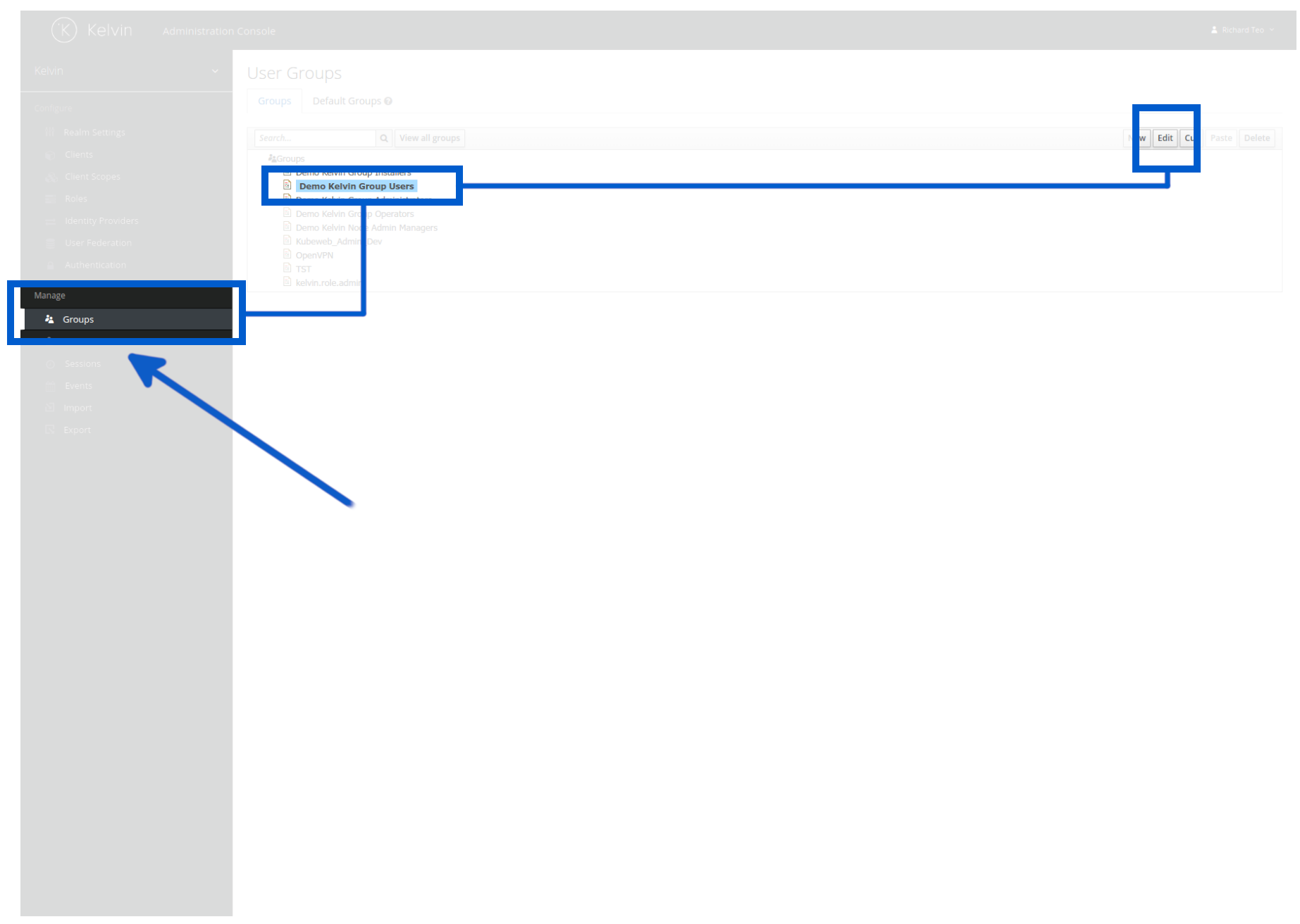 Define User Groups - Kelvin Documentation