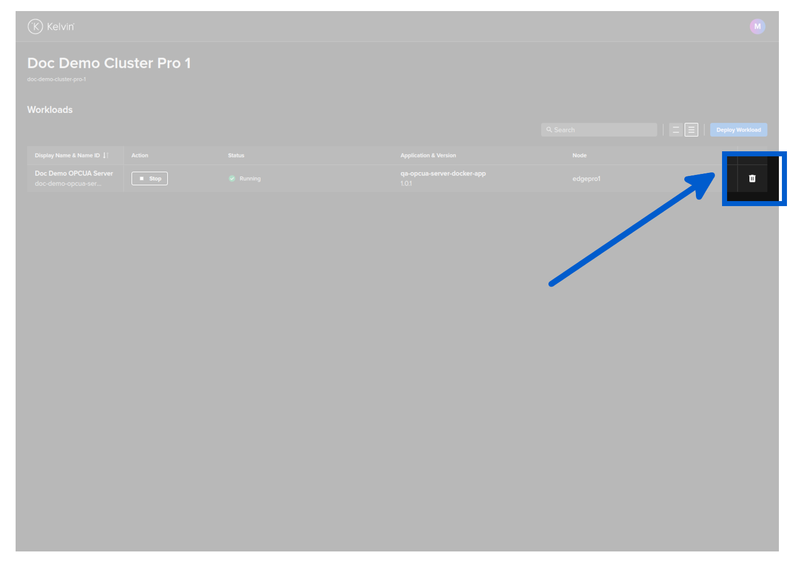 Undeploy A Workload Kelvin Documentation