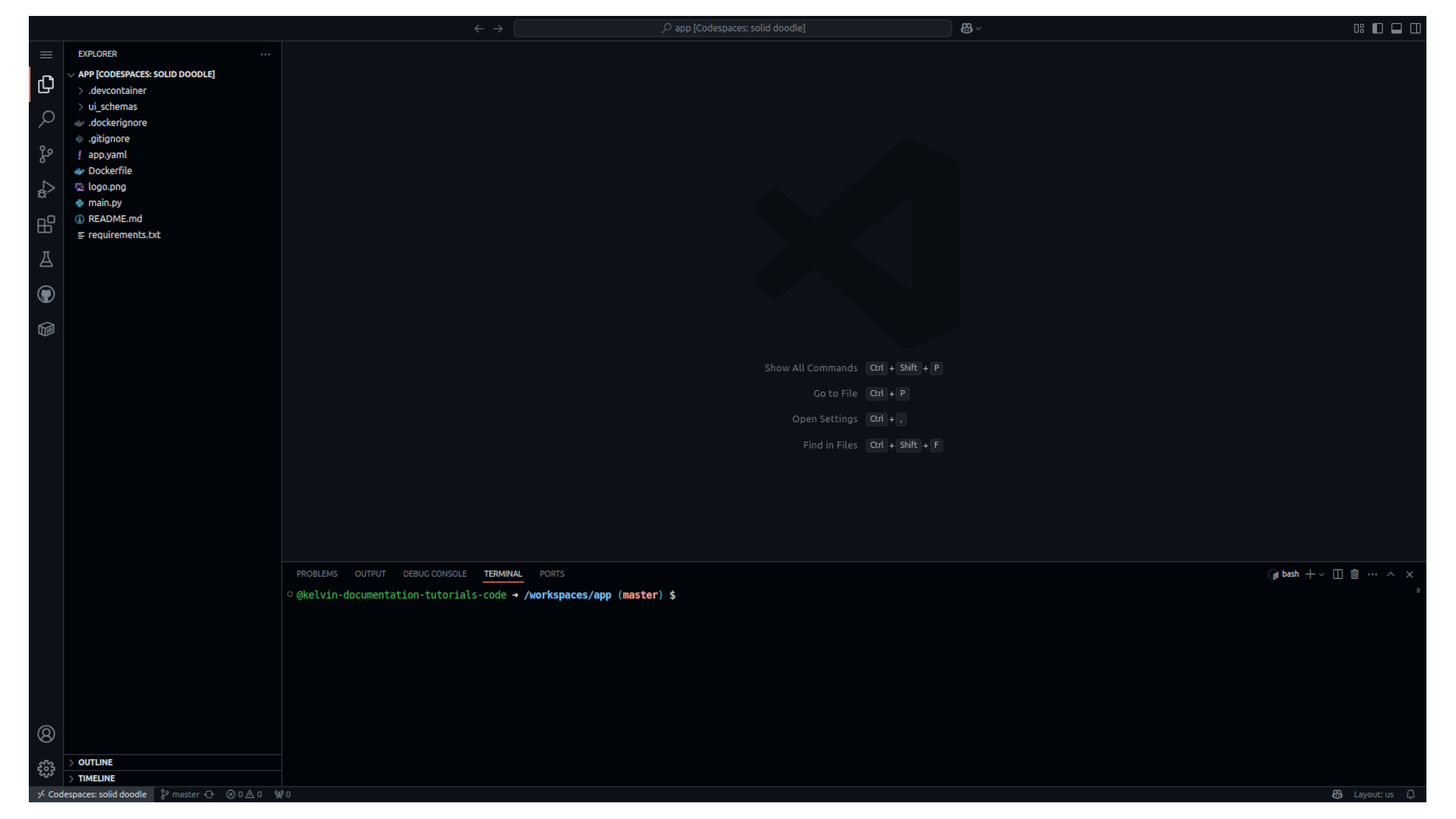 Develop in Github Codespace - Kelvin Documentation