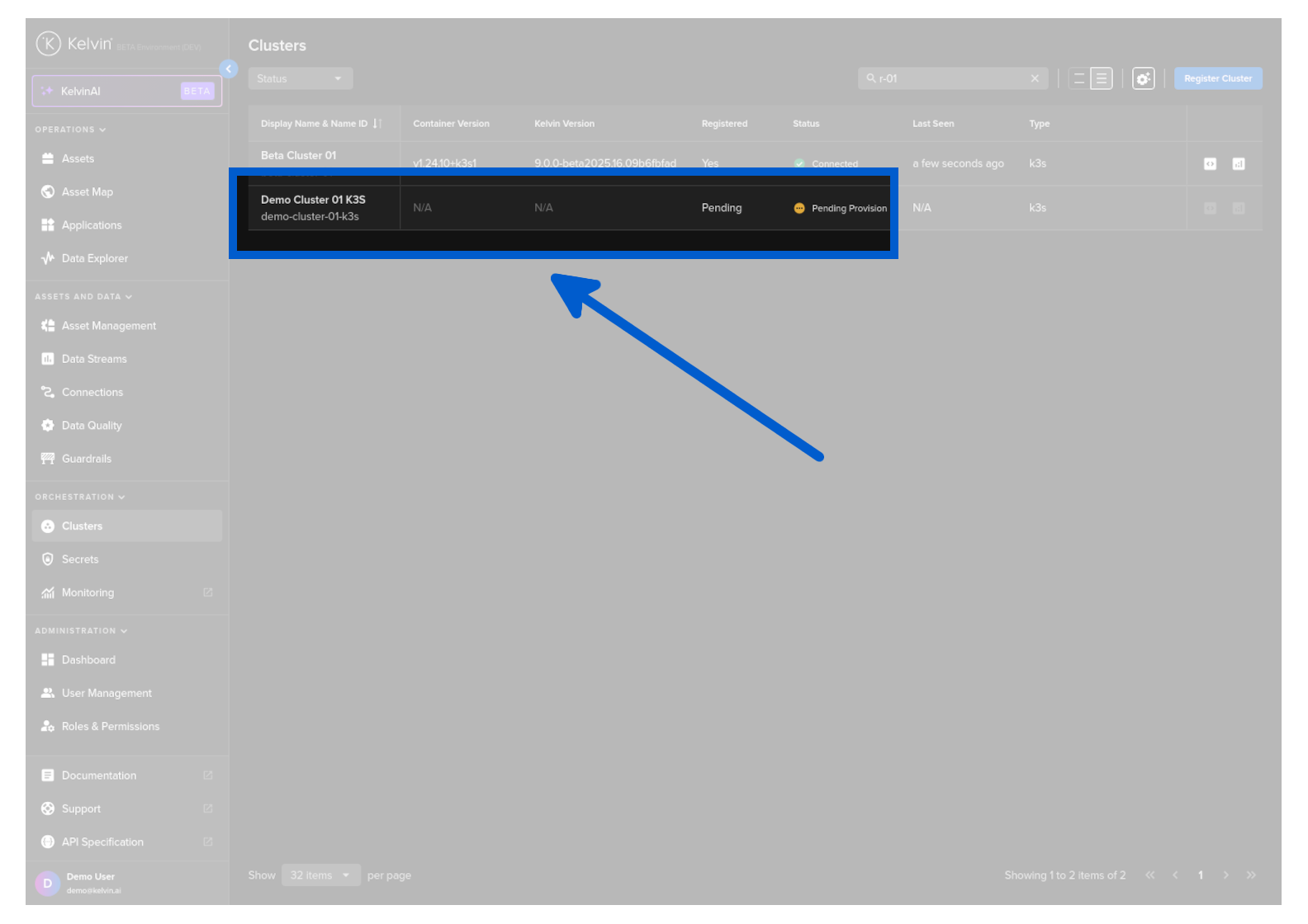 1. Provision your Cluster - Kelvin Documentation