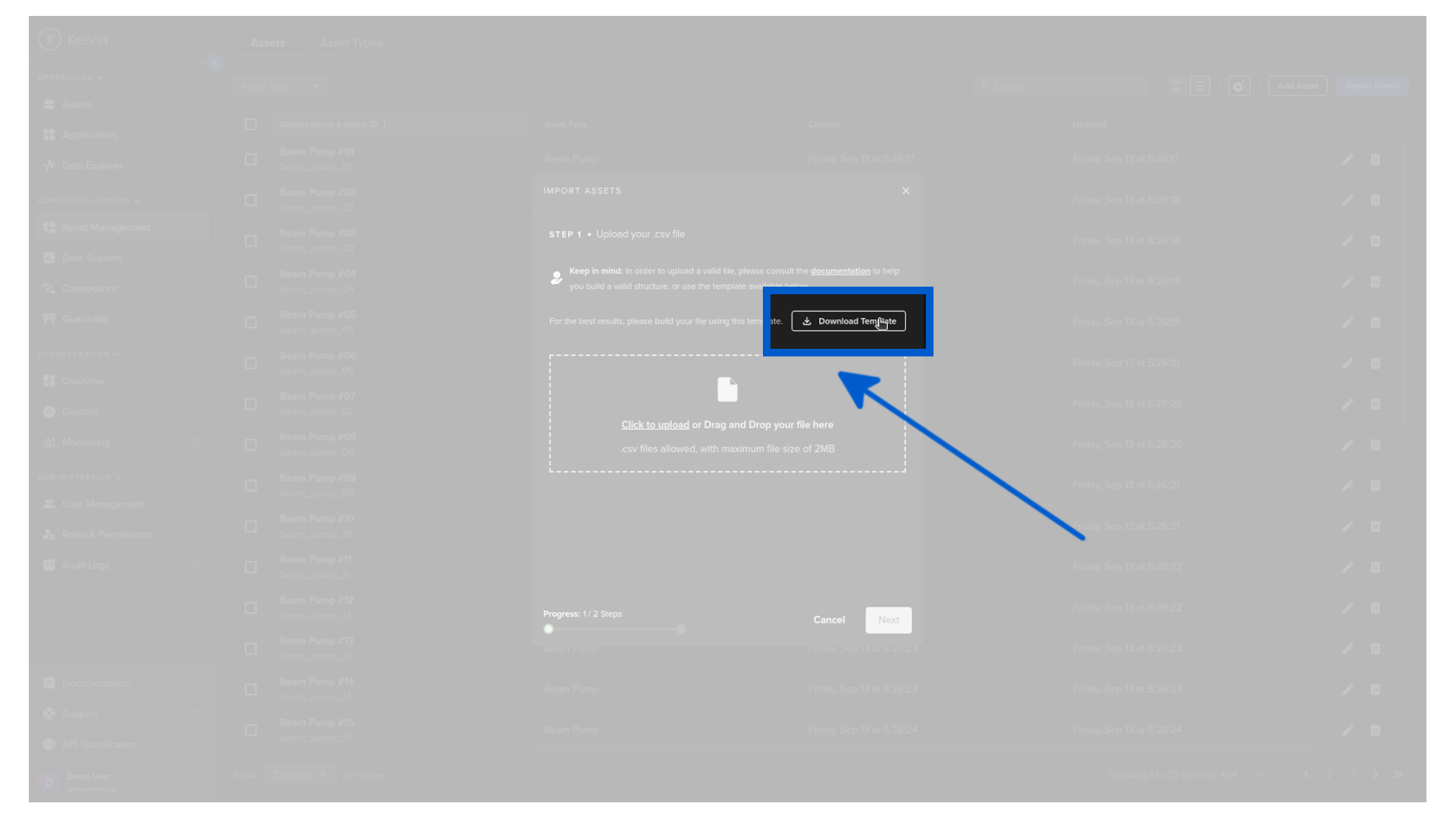 Stream Data from Assets - Kelvin Documentation